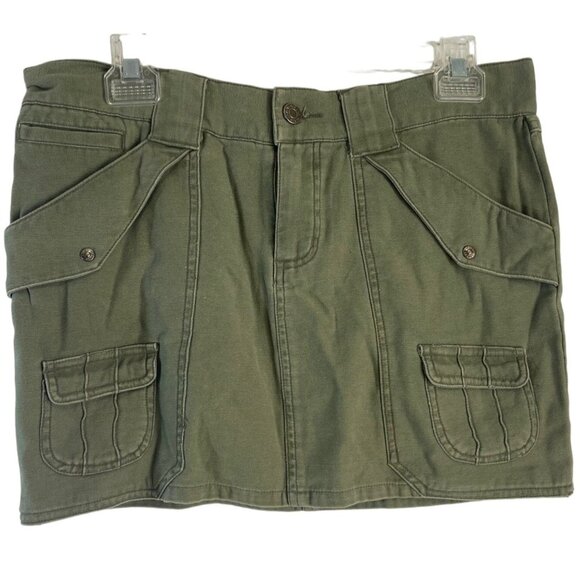 VENUS | Skirts | Venus Mini Skirt Kaki Pockets Zip Button Cotton Size 9 ...